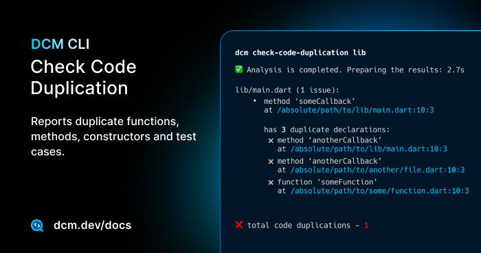 Check Code Duplication Dcm Code Quality Tool For Flutter Developers